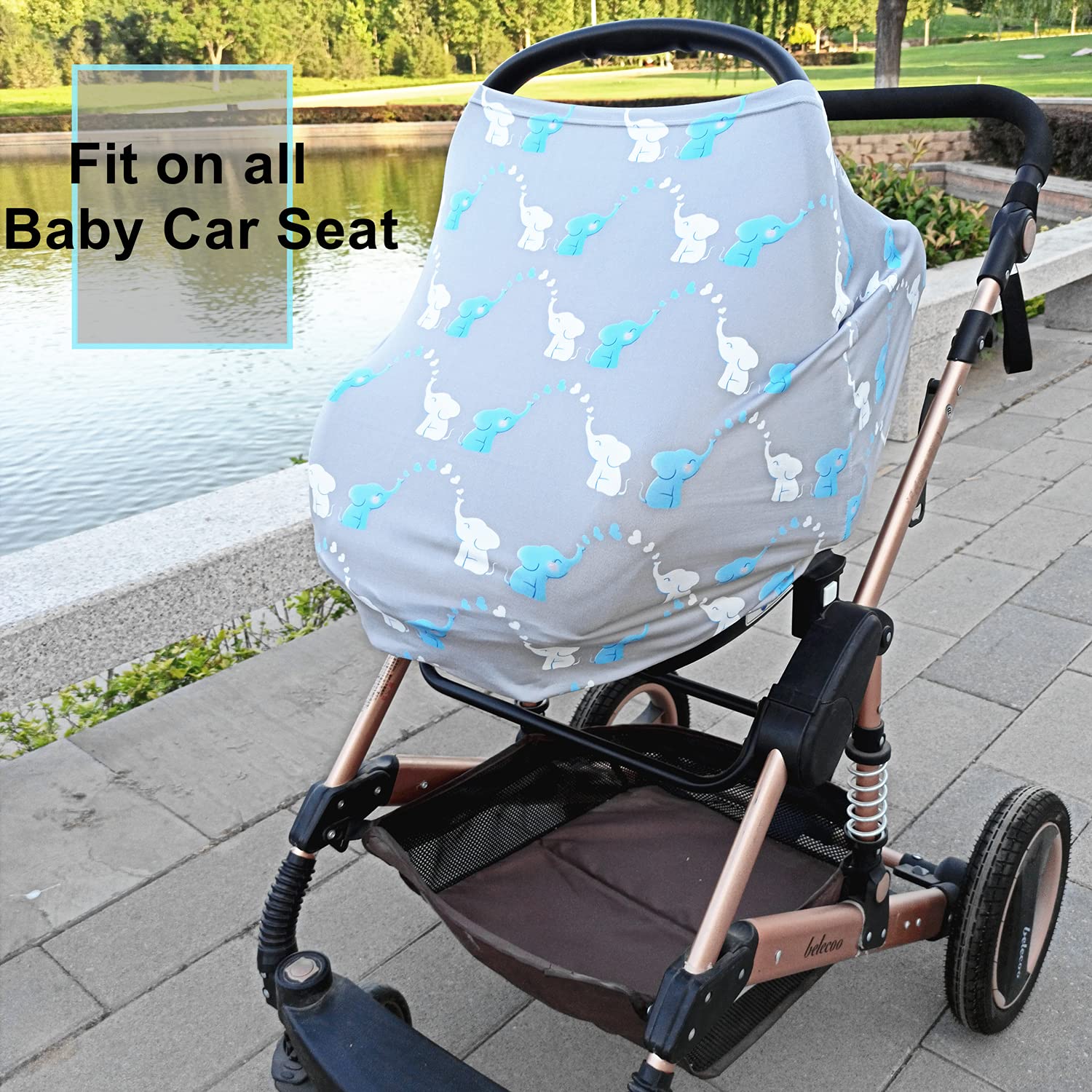 Bilncece Nursing Breastfeeding Cover - Multi use Baby Car seat Cover for Girls and Boys