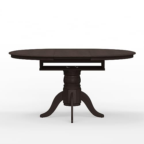 Glenwillow Home 5-PC - Oval Butterfly Leaf Dining Table + X-Back Dining Chairs Dining Set in Dark Walnut