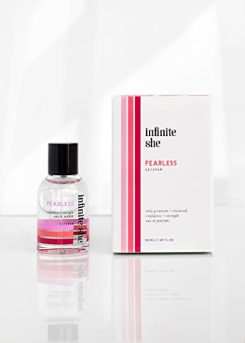 Infinite She Fearless Eau de Parfum, 1.69 Fl Oz – Wild Geranium and Rosewood Scent – Women’s Fragrance with Modern Botanicals, Confidence and Strength, Vegan Formula and Paraben Free
