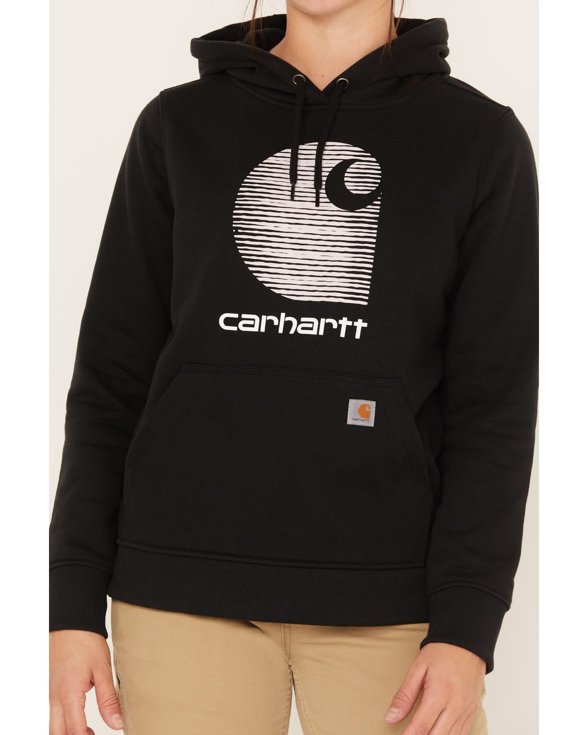 Carhartt Women's Rain Defender Relaxed Fit Midweight C Logo Graphic Sweatshirt, Black, Small