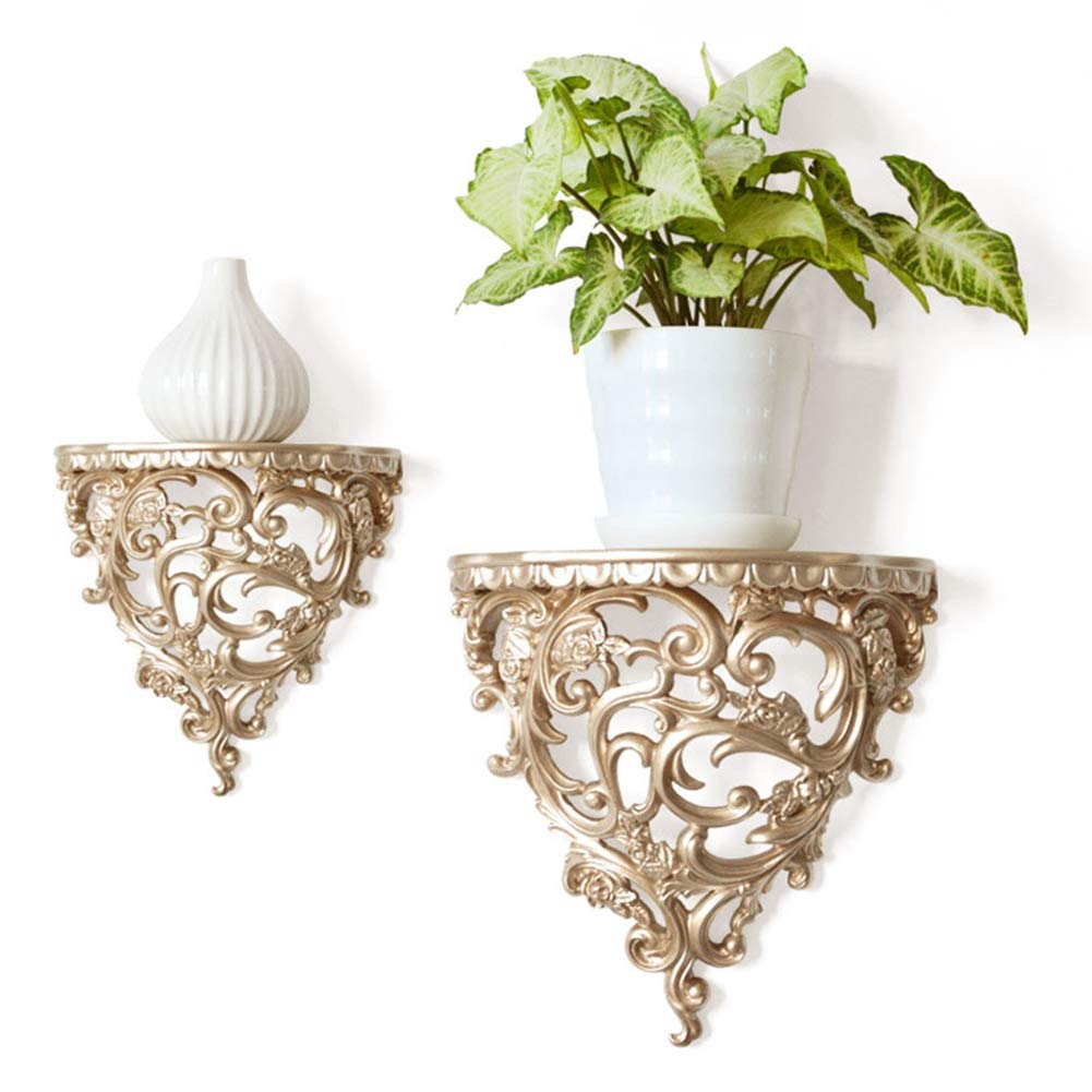 Gsycle Floating Shelves, European Hollow Style Shelf Wall Mount Storage Rack Decoration Shelf for Home Living Room Decorations