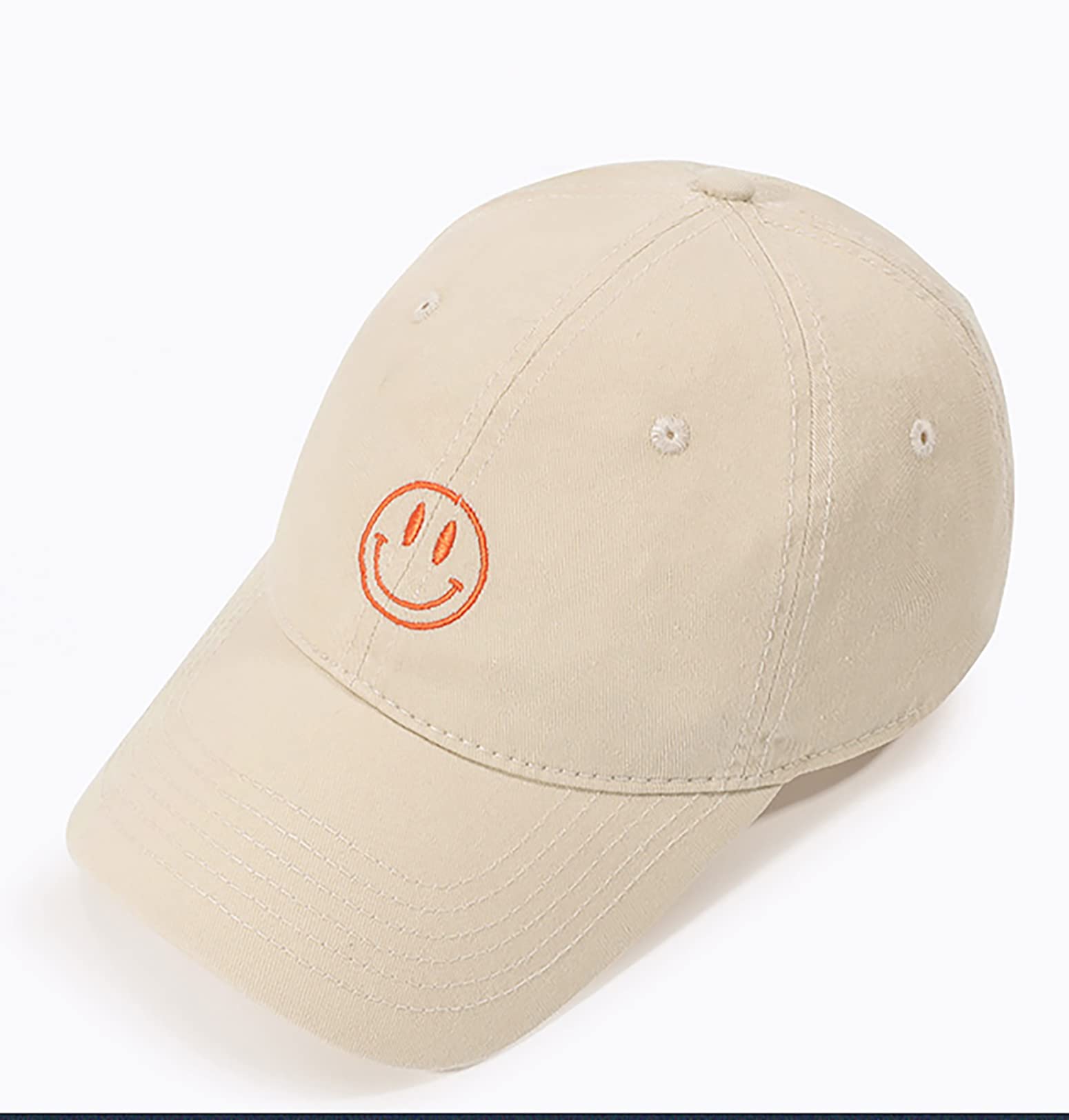 Cioatin Unisex Cute Embroidery Graphic Baseball Cap Distress Cotton Women Men Low Profile Dad Hat Sports Beige