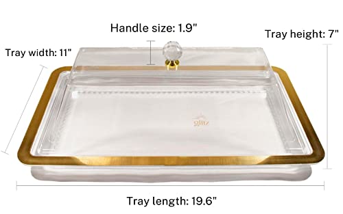 Glitz Halloween Acrylic Cake Stand with Dome Lucite Serving Tray with Lid Wedding Cake Stand with Cover Dessert Stands with Doilies Pastry Display Tray Party Cake Plate with Dome Cookie Tray