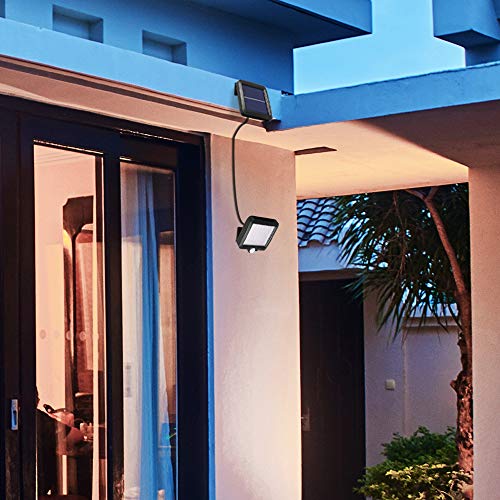 BIOBEY Solar Motion Lights, 56 LEDs Bright Solar Powered Flood Lights with 5 M/16.4 FT Power Cable, Waterproof Human Body Sensor Fission Induction Solar Lamp Yard Street Security Lamp