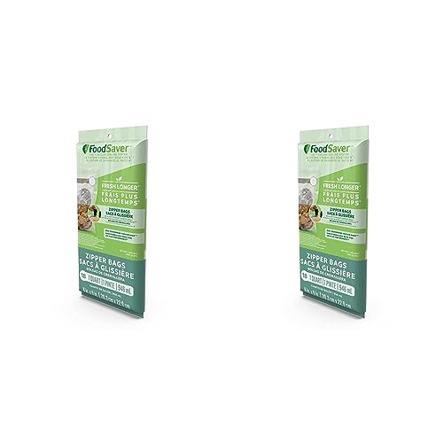 FoodSaver 1-Quart BPA-Free Multilayer Construction Vacuum Zipper Bags, 18 Count (Pack of 2)