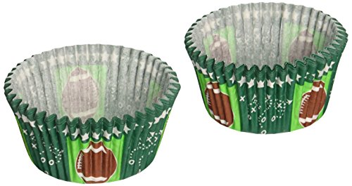 CupcakeCreations BKCUP-8978 Standard Cupcake Baking Cup, Football, 32-Pack