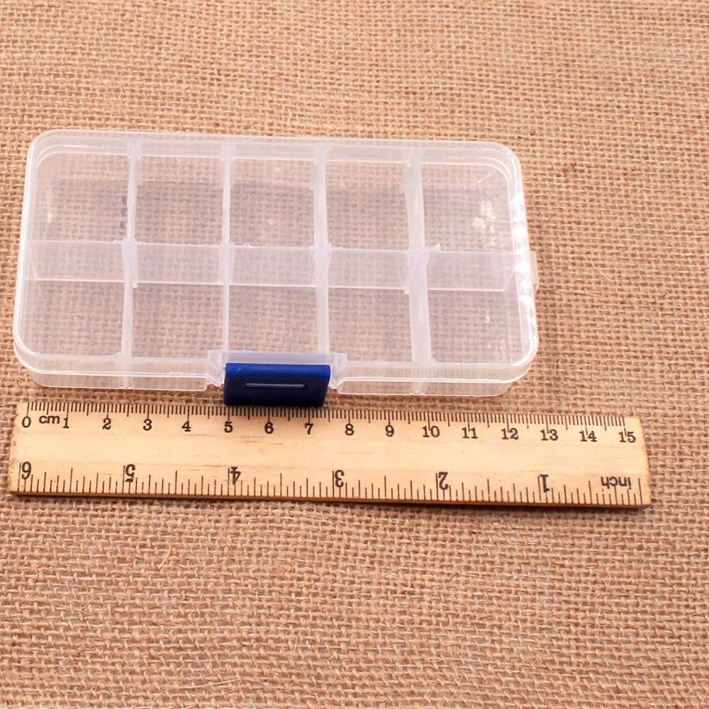 Clear Plastic Fishing Tackle Box, Fishing Lure Bait Hooks Storage Box Case Container Organizer with Adjustable Dividers(Orange White Buckle)