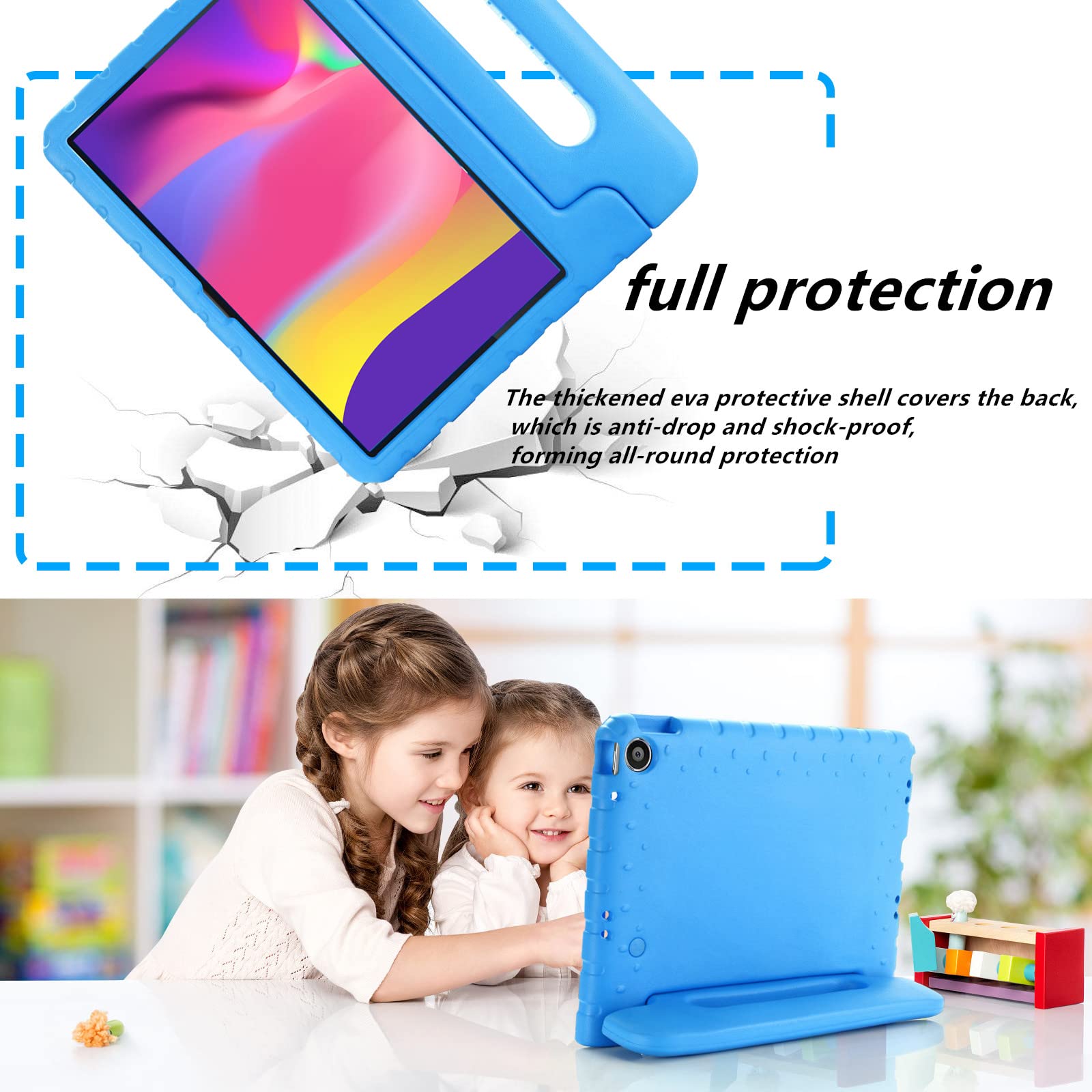 Bowosen Lenovo Tab M10 Plus 3rd Gen Case, Multi-Angle Conversion Kids Tablet Case, for Lenovo Tab M10 Plus 3 gen (2022 Release) 10.6 Inch Lightweight Shockproof Cover (Blue)