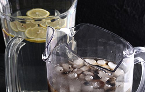 New Star 46229 Polycarbonate Plastic Restaurant Water Pitcher with 3 Spouts, 60-Ounce, Clear