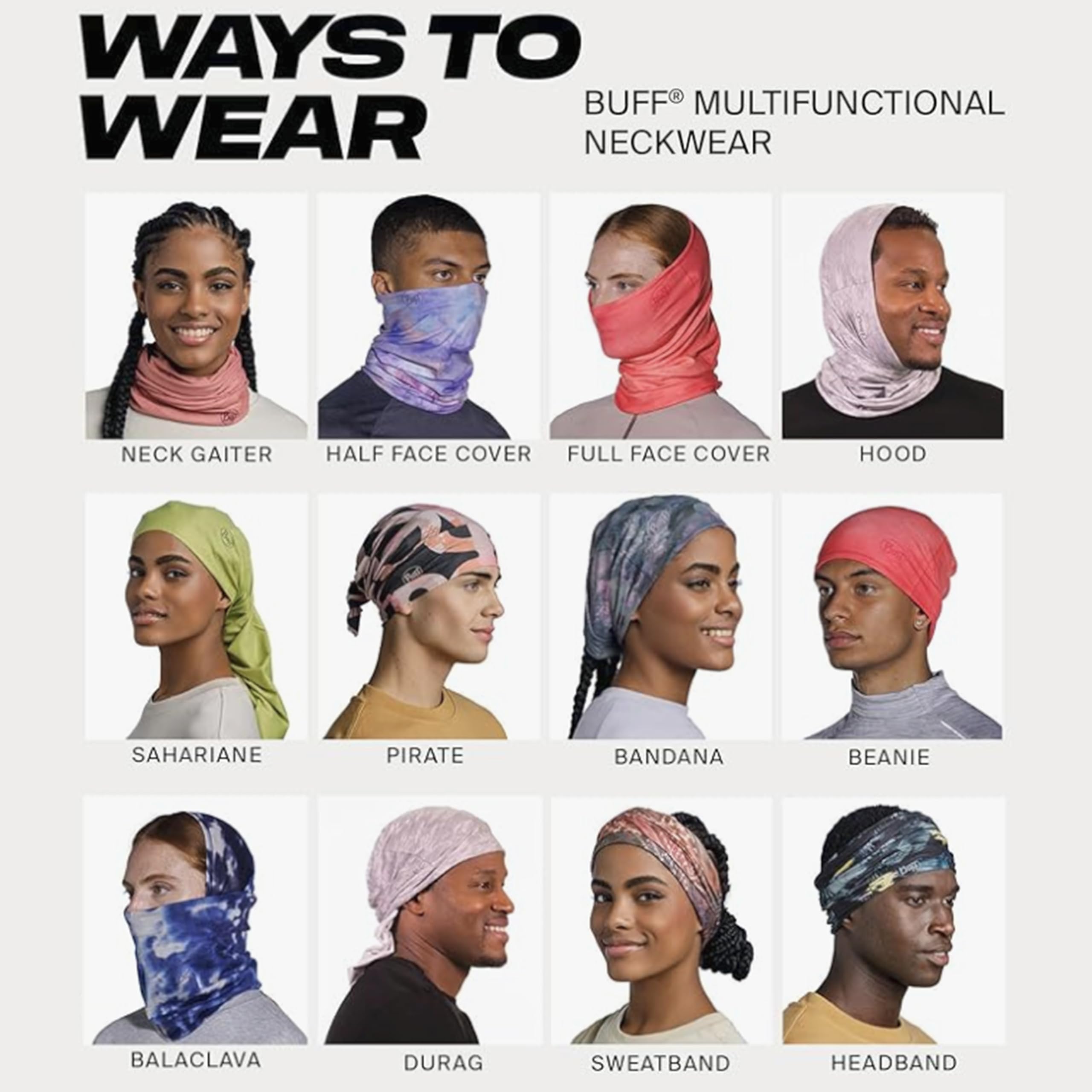 BUFF Adult Polar Reversible Neck Gaiter, Headband & Winter Neck Warmer, Ski Mask & Face Shield, Balaclava, Den Multi, One Size