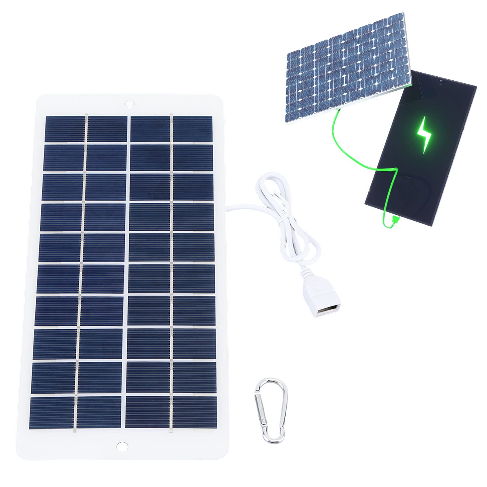 BIgKing 4.5W 5V USB Output Solar Charging Panel Monocrystalline Silicon Outdoor Solar Panel Charger for Phone Solar Charging Panel for Small Power Station Laptops Tablets Battery Packs Phones Lamp