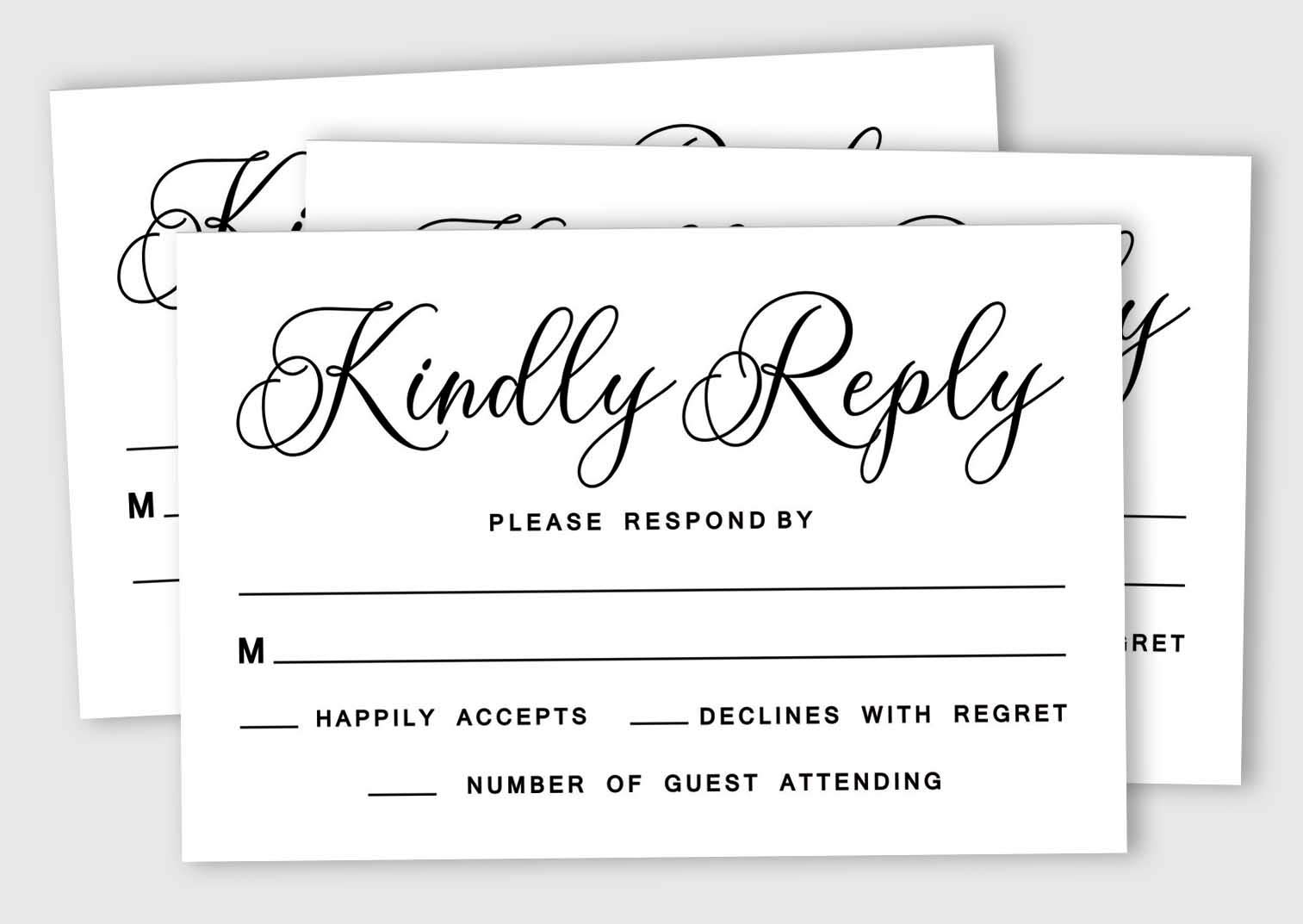 Inkdotpot 50 Blank RSVP Cards With White Envelopes-White Style Response Card-RSVP For Wedding-Rehearsal Dinner-Baby Shower-Bridal Shower-Engagement Party Invitations