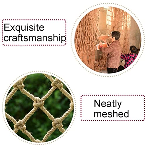 Children's Safety net, Hemp Rope, Climbing net, Balcony Stair net, Versatile Hand-Woven Hemp Rope net, Fence Protection net, Ceiling net Protective Net Barrier 6mm(Colour: Yellow,S