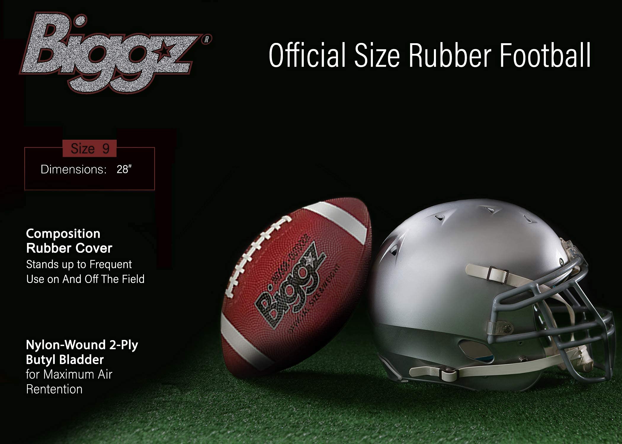 Biggz (Pack of 12) Premium Rubber Official Size Footballs