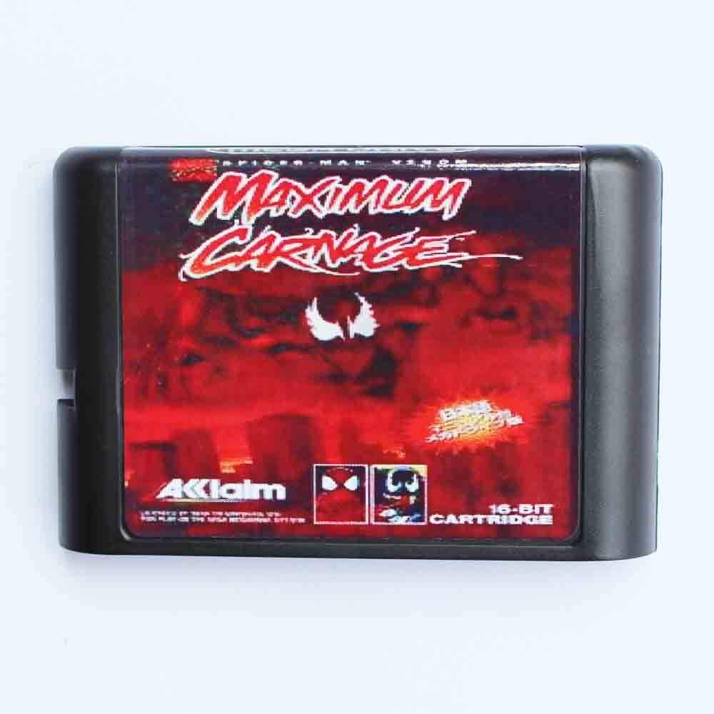 Goonpetchkrai.rapat7498 Spider Man And Venom - Maximum Carnage 16 Bit Md Game Card For Sega Mega Drive For Genesis
