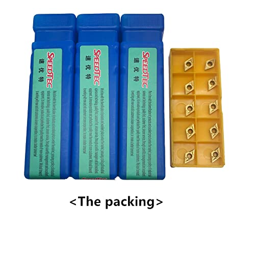 RHFGYY 10pcs DCMT070204 DCMT21.51 Carbide Turning Inserts with 3pcs Indexable Turning Tool Holders SDJCR0808H07 + SDJCL0808H07 + SDNCN0808H07 CNC Lather Tools