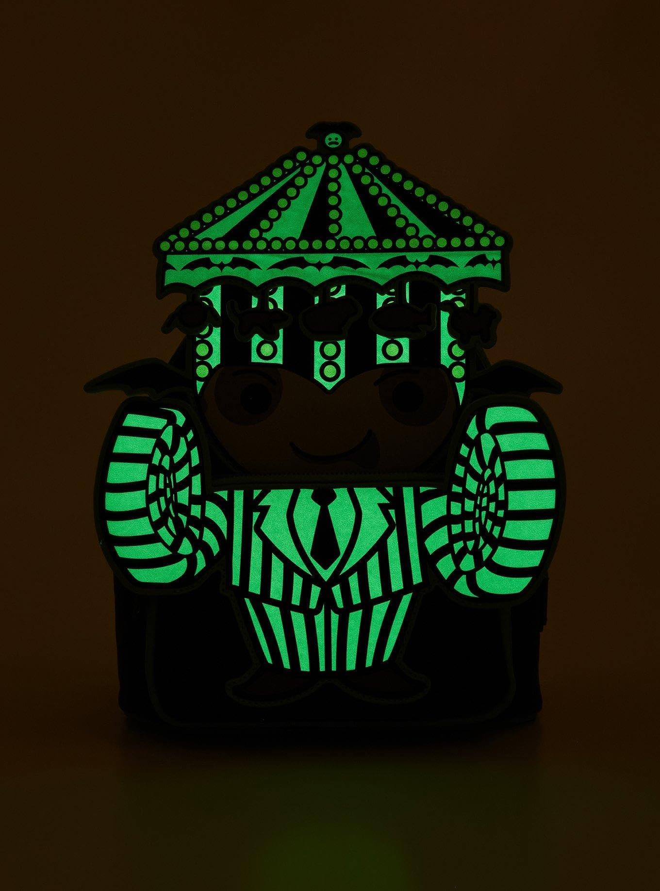 BoxLunch Loungefly Beetlejuice Chibi Carousel Beetlejuice Glow-in-the-Dark Mini Backpack Exclusive