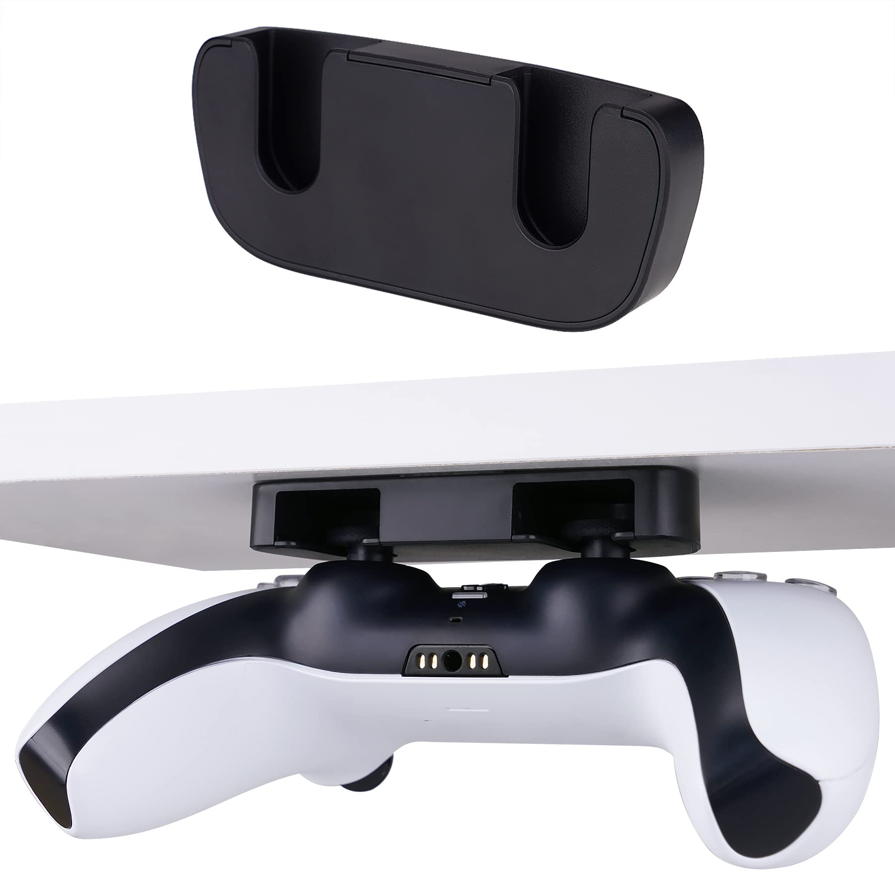 BURSTNINJA Controller Table Stand for ps5, Under Desk Mount for ps4 Controller, Controller Desk Holder Controller Stand Gaming Accessories for ps5/4 - Black