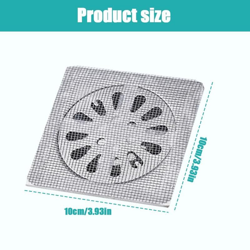 Disposable Hair Drain Stickers, 2025 New Disposable Shower Drain Hair Catcher Mesh Stickers, Drain Cover Hair Catcher for Bathroom Laundry Bathtub Kitchen (10)