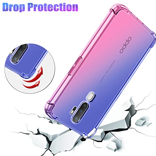 Gufuwo Case for Oppo A9 2020/OPPO A11X/OPPO A5 2020/OPPO A11 Cute Case Girls Women, Gradient Slim Anti Scratch Soft TPU Phone Cover Shockproof Protective Case for Oppo A9 2020 (Blue/Pink)