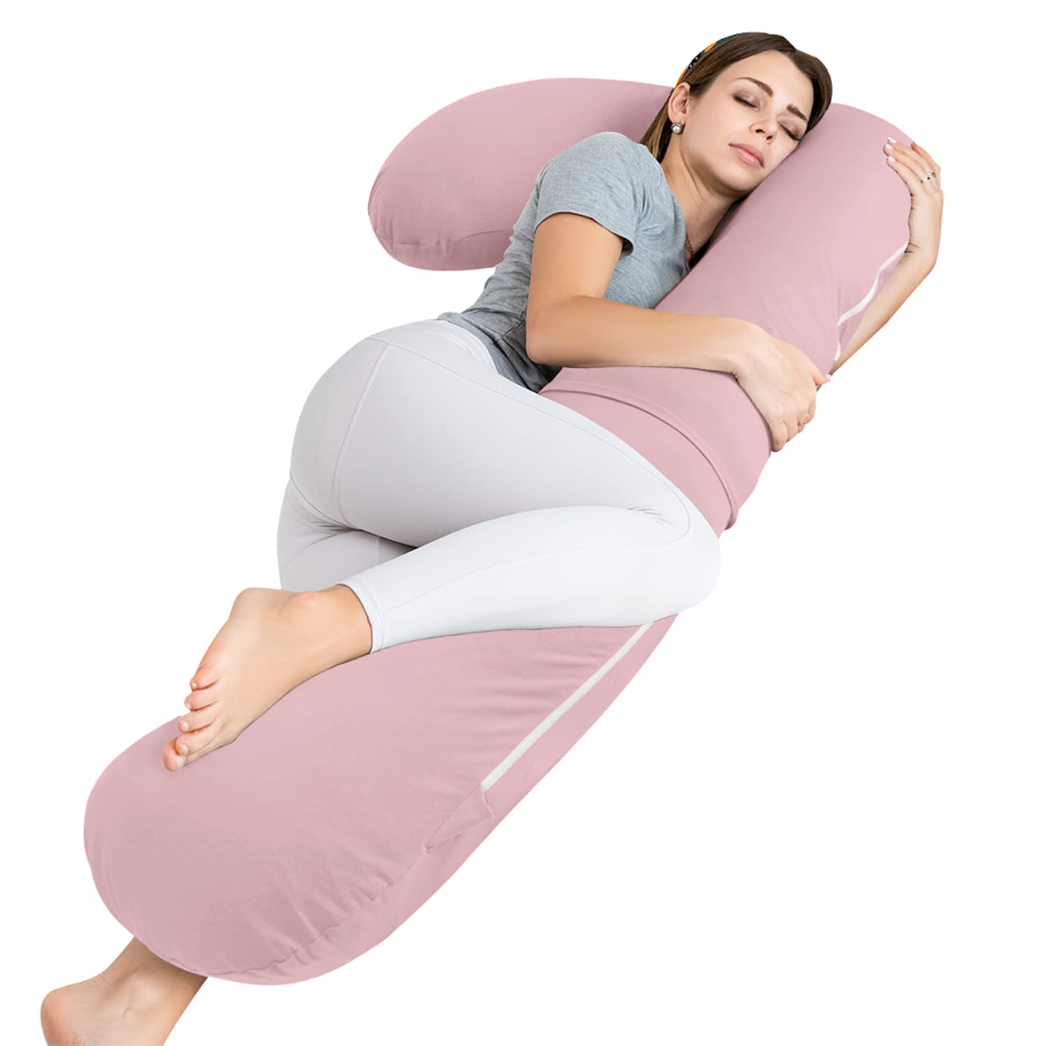 INSEN Pregnancy Pillow for Sleeping,Maternity Body Pillow for Pregnancy Women,Pregnancy Support Pillow for Back, Hip Pain,Grey