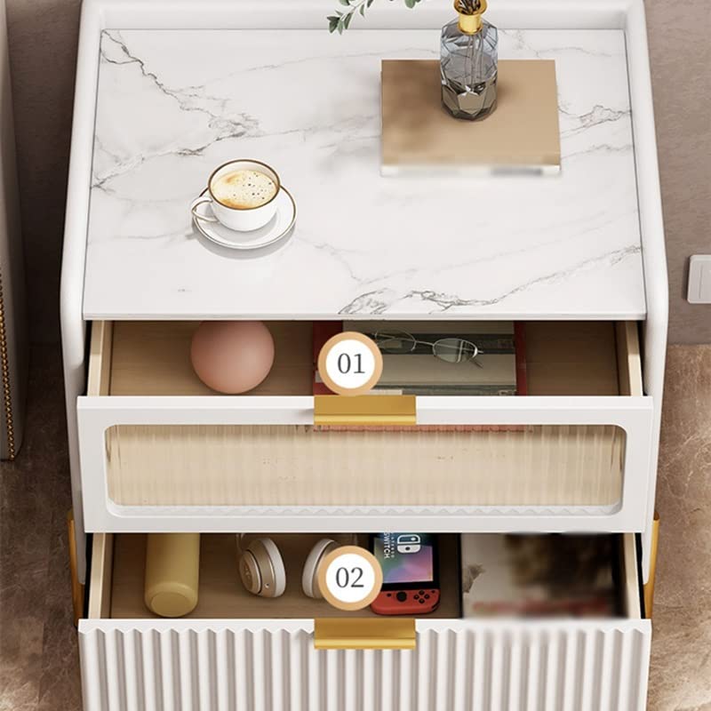 DOUBA Table Chevet Intelligente avec Recharge Sans fil Meuble Multifonctionnel Pour Chambre Coucher