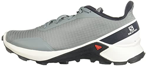 Salomon Women's ALPHACROSS Hiking Shoe, Lead/White/India Ink, 12