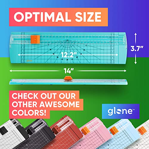Glone 12 inch Paper Trimmer, A4 Size Paper Cutter with Automatic Security Safeguard for Coupon, Craft Paper and Photos (Green)
