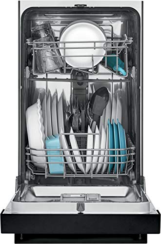 Frigidaire 18 in. ADA Compact Front Control Dishwasher in Black with Dual Spray Arms, 52 dBA, includes room-of-choice delivery