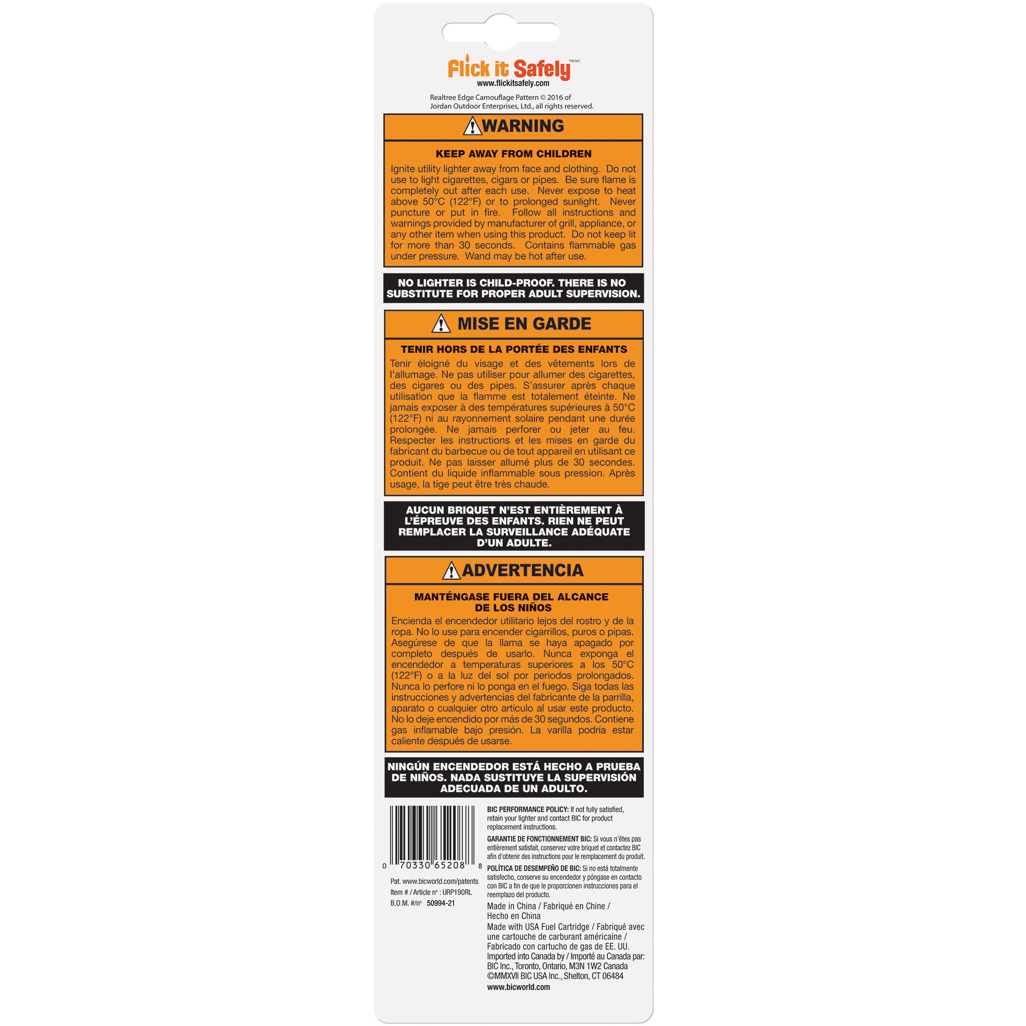 BIC Multi-Purpose Realtree Edition Lighter, Camouflage Design, 1-Pack
