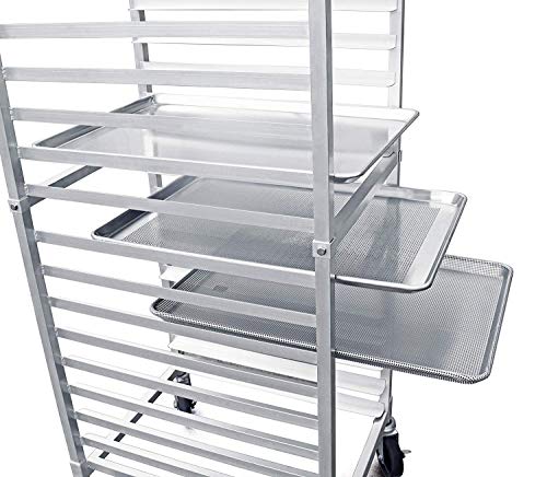 New Star Foodservice 36527 Commercial-Grade Aluminum 20-Tier Sheet Pan/Bun Pan Rack, 26" L x 20" W x 69" H with Brake Wheels
