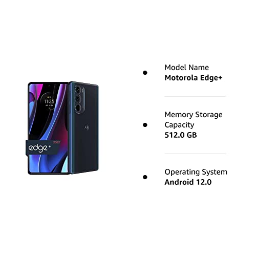Motorola Edge + |2022| 4800mAh Battery | Unlocked | Made for US by Motorola | 8/512GB | 50MP Camera | Cosmos Blue (Renewed)