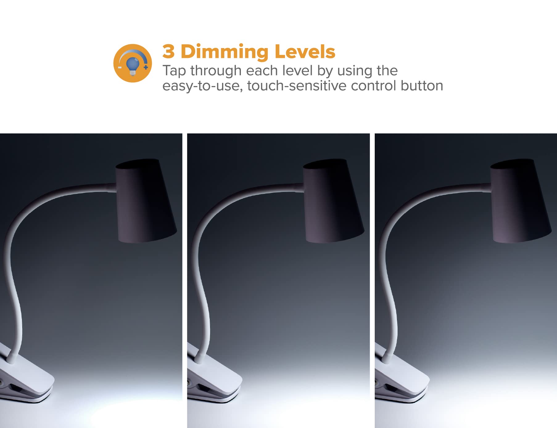 Bostitch Office Adjustable LED Clamp Light, Compact Design, Flexible Neck, Flicker Free, Suction Cups for Stable Installation, White (LED2103)
