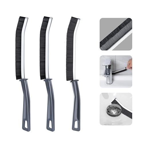 CLLIS 3 Pcs Hard Bristle Crevice Cleaning Brush,Crevice Cleaning Brushes for Household Use, Multifunctional Corner Gap Cleaning Brush Tool Grout Cleaner Brush for Kitchen Bathroom Window Hard Bristled