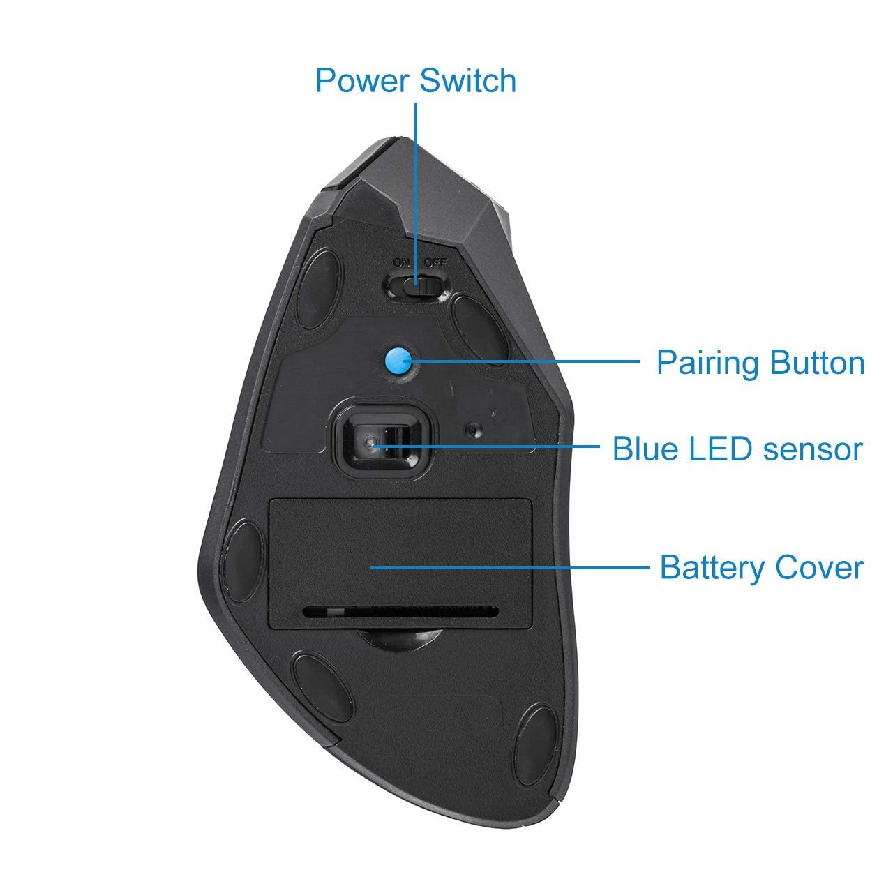 SANWA Bluetooth Ergonomic Mouse, Optical Vertical Mice, for Large Hands, Reduce Wrist Strain, (800/1200/1600 DPI, 6 Buttons) Compatible with MacBook, Laptop, Windows, Mac OS, Android, GMAERGBT15