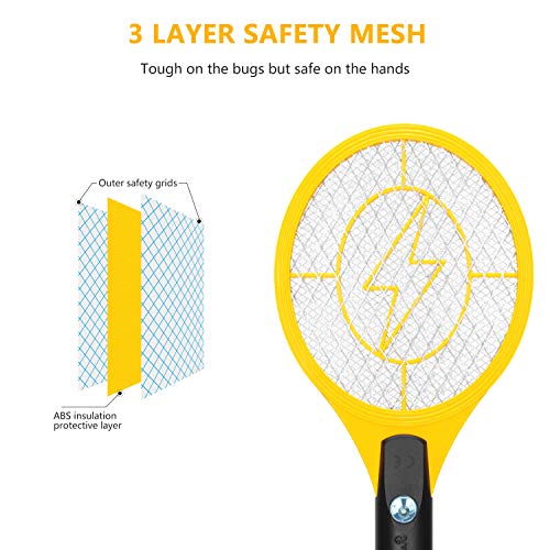 Electric Fly Swatter Racket - Indoor & Outdoor Bug Zapper, Mosquito Zapper for Home, Pest Control, Fly Zapper, Mosquito and Bug Zapper Indoor