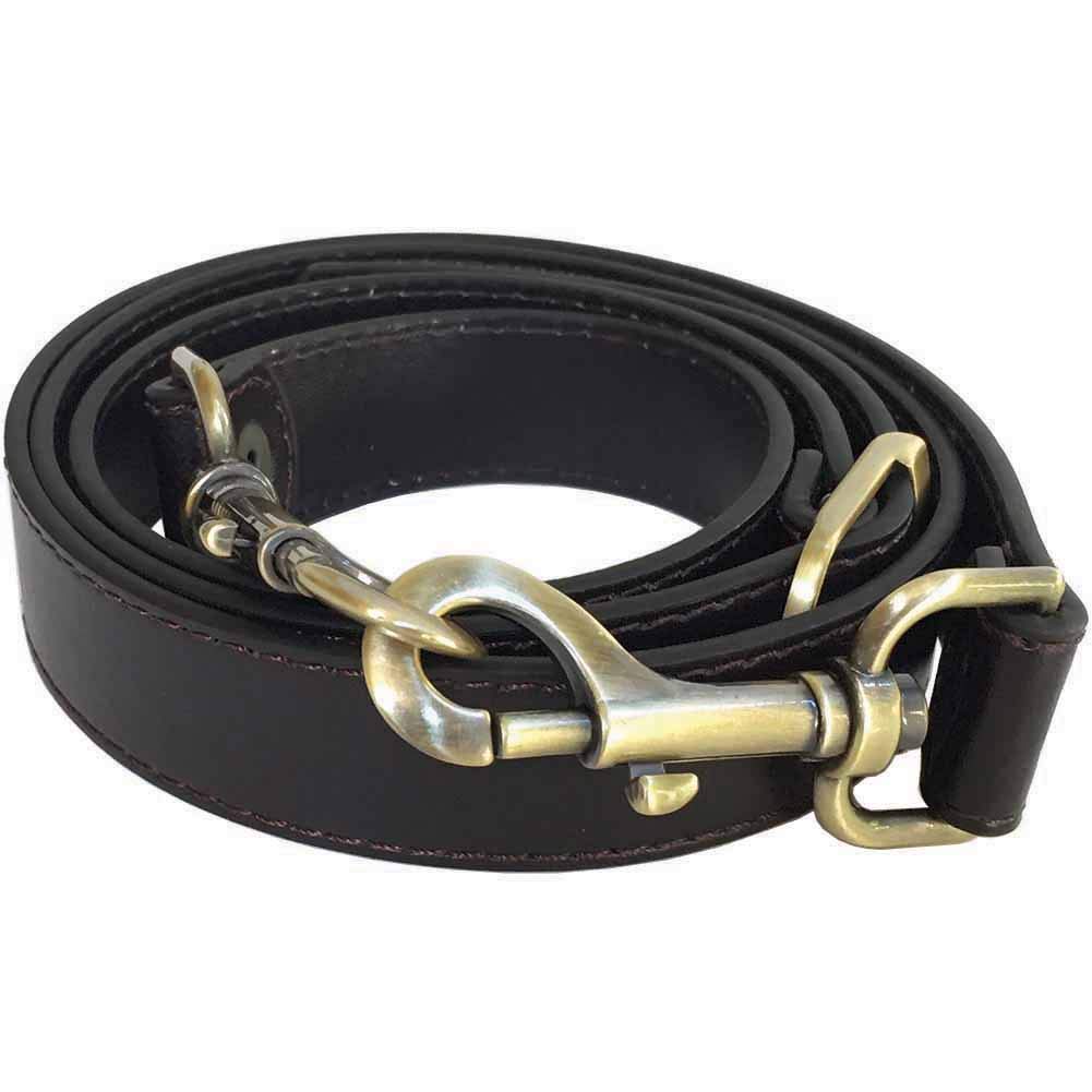 SaSarili Adjustable Replacement Cross Body Handbag Purse Strap Dark Espresso Brown 1 inch wide, 43-51 inch long with Antique Brass Tone Hardware