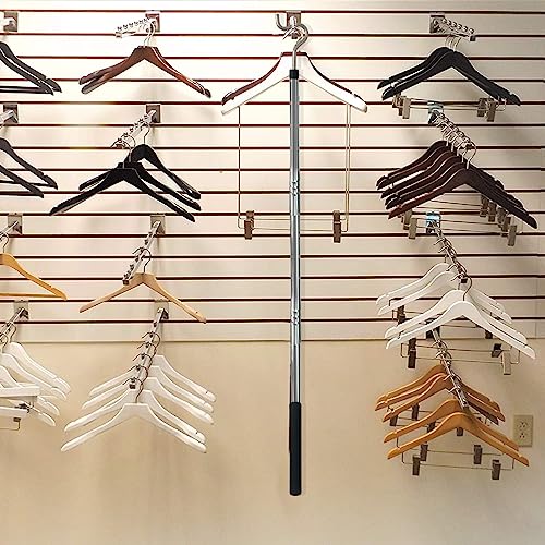 Frebuta Clothes Rack Hook Pole Sponge Handle Length 51 Inch.Hook Pole Rod To Get Clothes From High Places.Closet Clothes Hook Pole Be Used Shutters,Closet, Ceiling.Lightweight, Sturdy, Stainless Steel