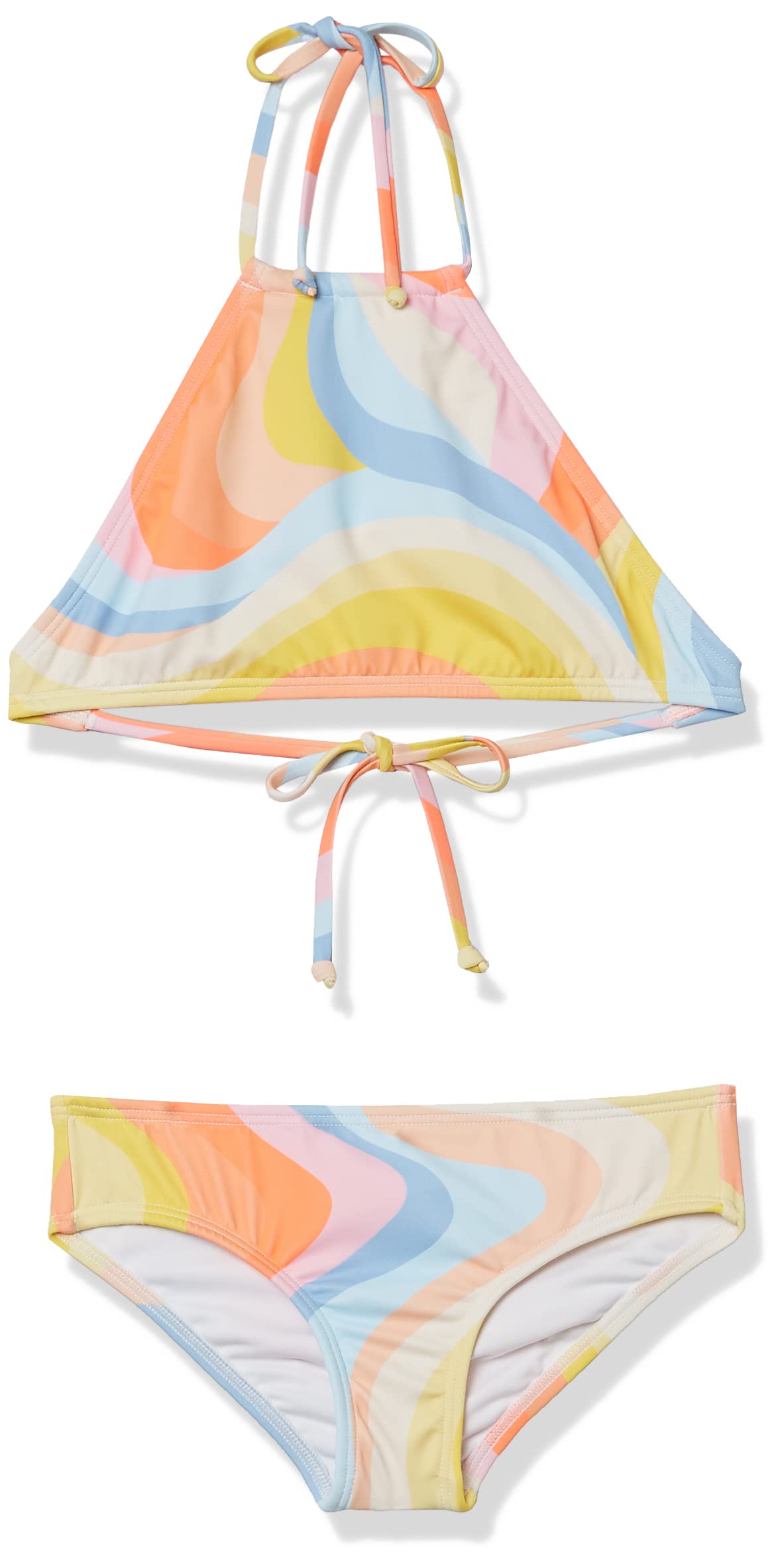 Billabong Girls' Groovy Road High Neck Two-Piece Swim Set (Little Big Kids), Multi, 10