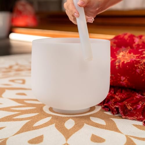 Meinl Sonic Energy Crystal Singing Bowl 9" A Note Brow Chakra, High-purity Quartz β for Meditation, ASMR, Sound Therapy, Yoga