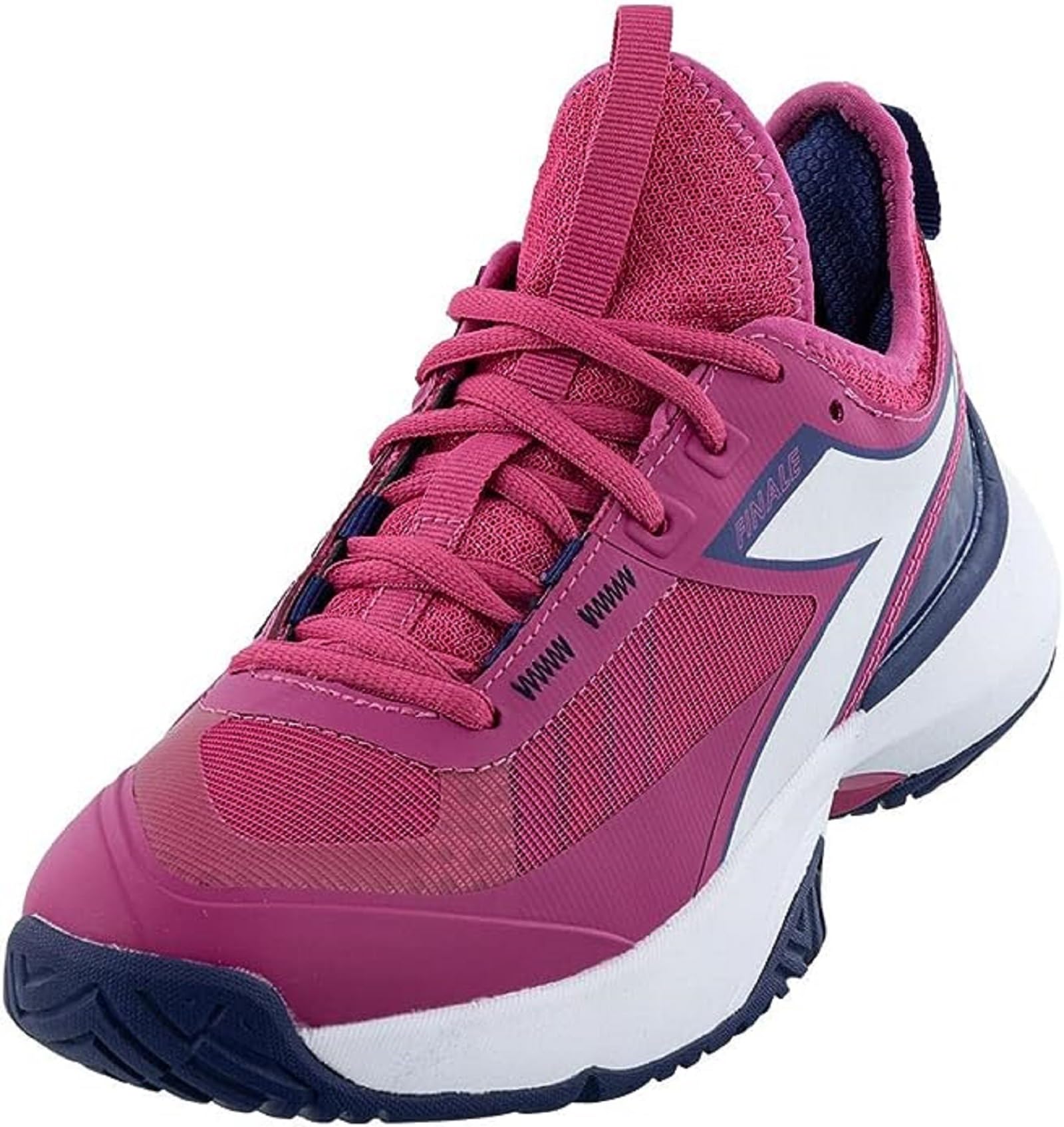 Diadora Women's Finale All Ground Tennis Shoe (Pink Yarrow/White/Blueprint, 7.5)