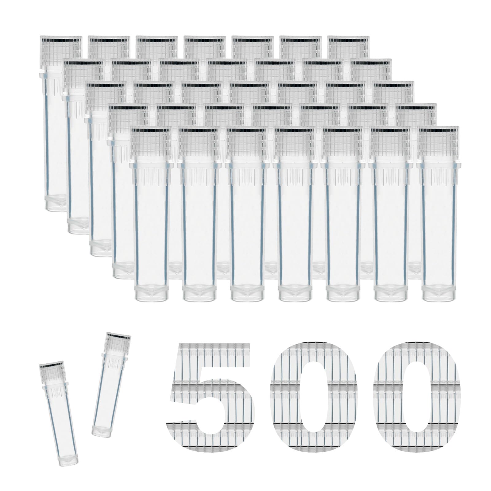 CryoKing Plastic Cryogenic Vials with Lids, Cryovial Storage Vile with Screw Caps, 2.0ml Collection Tubes for Liquid Culture (47.5mm, Self-Standing), 50 Vials/Bag, 10 Bags/Pack