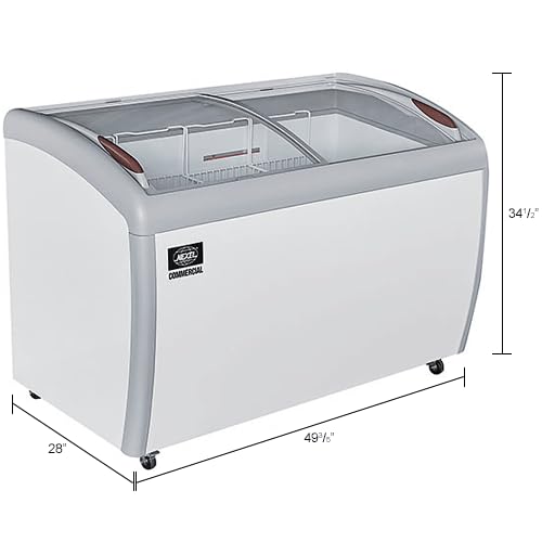 Nexel Ice Cream Freezer, Curved Glass Lid, 49"W