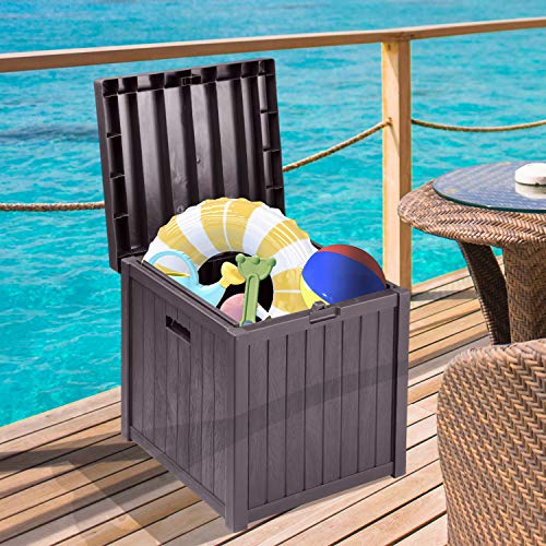 COVERONICS 51 Gallon Patio Medium Deck Box Lightweight Outdoor Stroage Box Weather Resistant Garden Stroage Container for Patio Furniture Cushions, Pillows, Garden Tools and Pool Toys