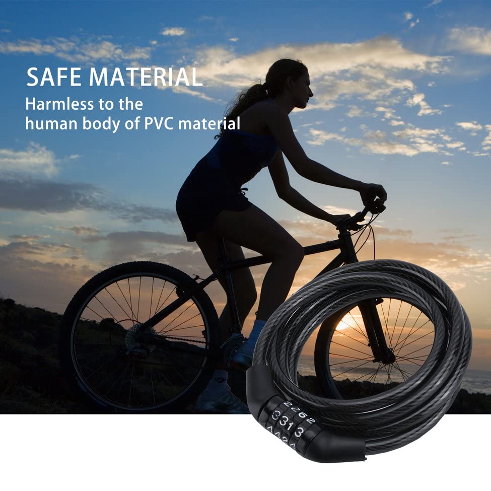 Bicycle Lock Code Bike Cycling Key Locks Password Combination Security Steel Wire Locks Bicycle Accessories