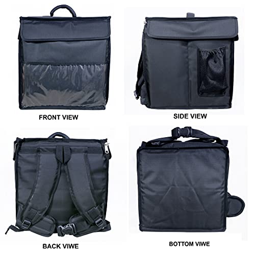 Ultrafine Popular Premium Size Bike pickup single Compartment Insulated Thermal Pizza/Food/Meal/Thalis/Lunch Boxes/Grocery Multipurpose Comfortable Carriage Delivery Backpack Bag, Black