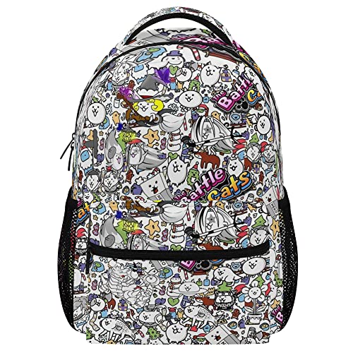ELENAYAH Cat Gaming Backpack Kids School Bag Lightweight Daypack Travel Laptop Bag Women Men Bookbags