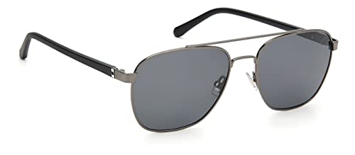 Fossil Men's Male Sunglasses Style FOS 3111/G/S Pilot, Dark Ruthenium/Polarized Gray, 57mm, 18mm