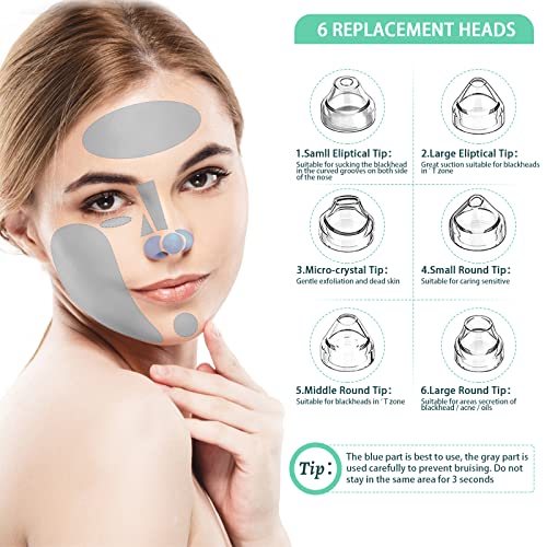 Blackhead Remover Pore Vacuum with Camera, Black Head Remover Suctioner 3 Suction Power & 6 Probes, WiFi Real-Time Skin Screen,Upgraded Pimple Vacuum Acne Comedone Extractor