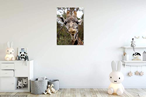 Funny Giraffe Photo on CANVAS Fine Art Print Zoo Animal Photography Children's Room Decor Ready to Hang